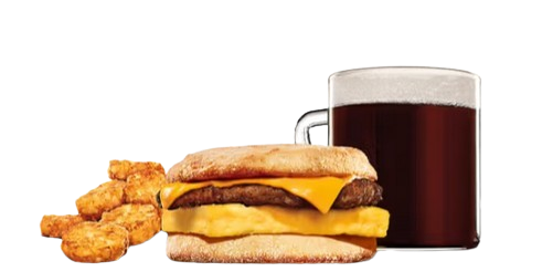Sausage Egg & Cheese English Muffin Combo | BK Breakfast